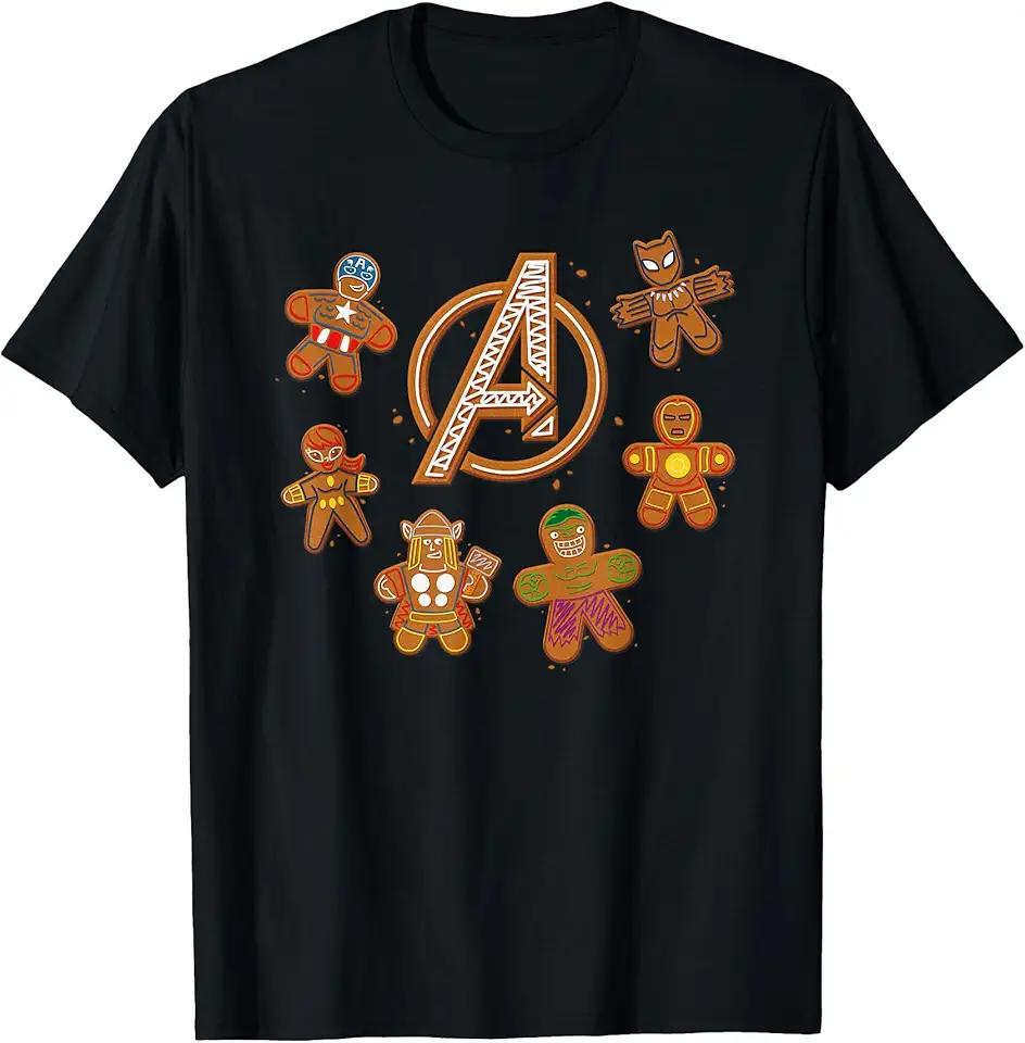 Holiday Gingerbread Avengers Cookie Hero Christmas Long Sleeve Unisex T ...