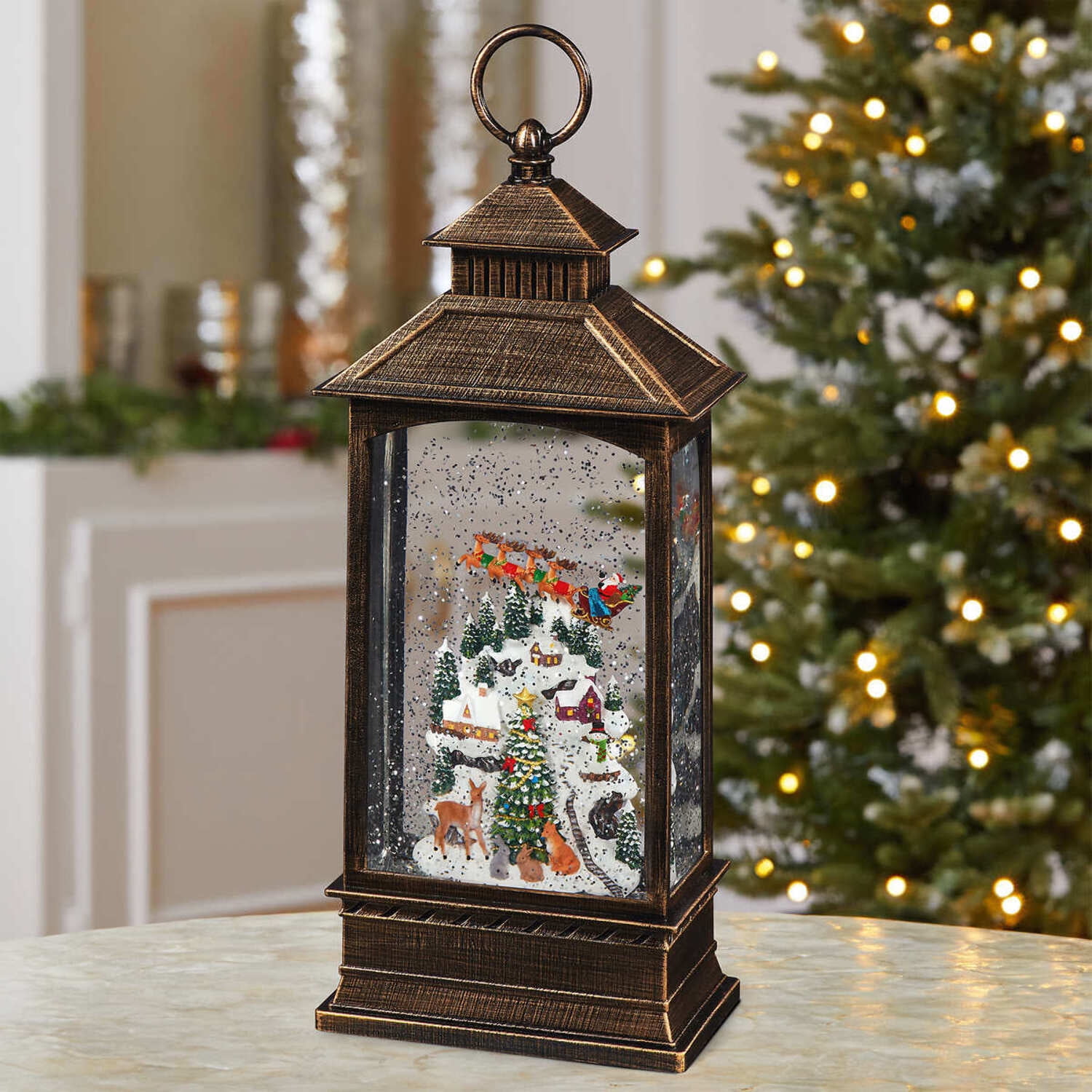 Holiday Glitter Lantern with LED Light - Walmart.com