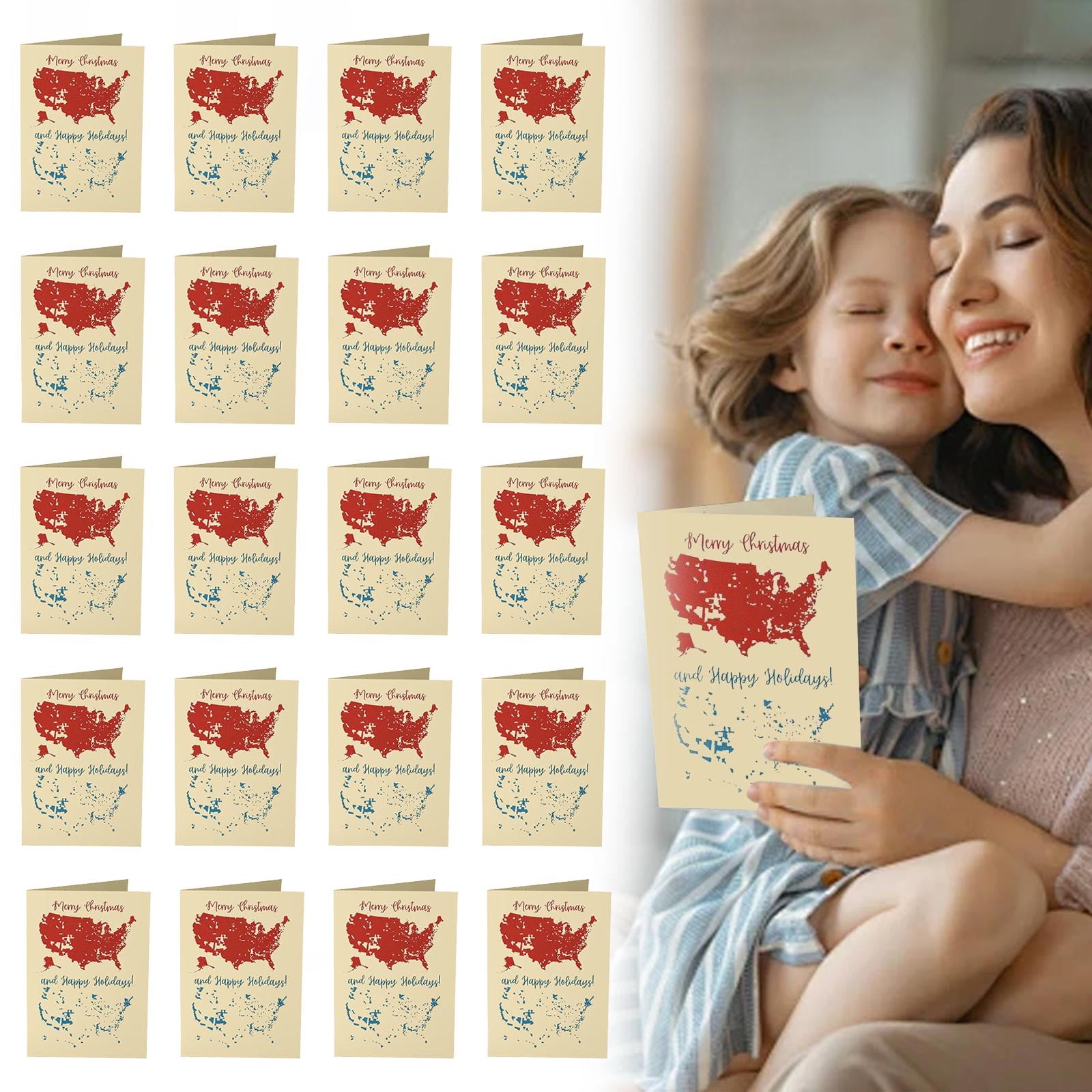 Holiday Greeting Cards Custom Party Cards 2024 Merry Christmas America ...