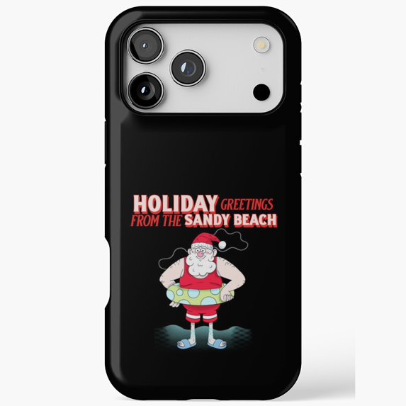 Holiday Greetings Beach Case for iPhone 11 12 13 14 15 16 17 Pro Max ...