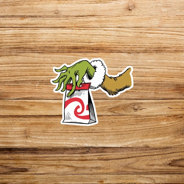Holiday Grinch Hand Sticker - Mischievous Christmas Prank Decal Gift ...