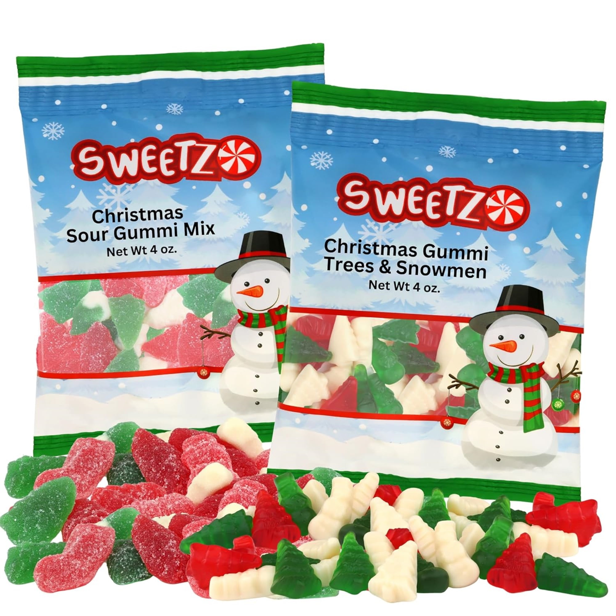 Holiday Gummy Bear Mix, Stocking Stuffers, Pack of 2, 4 Ounces per Bag ...