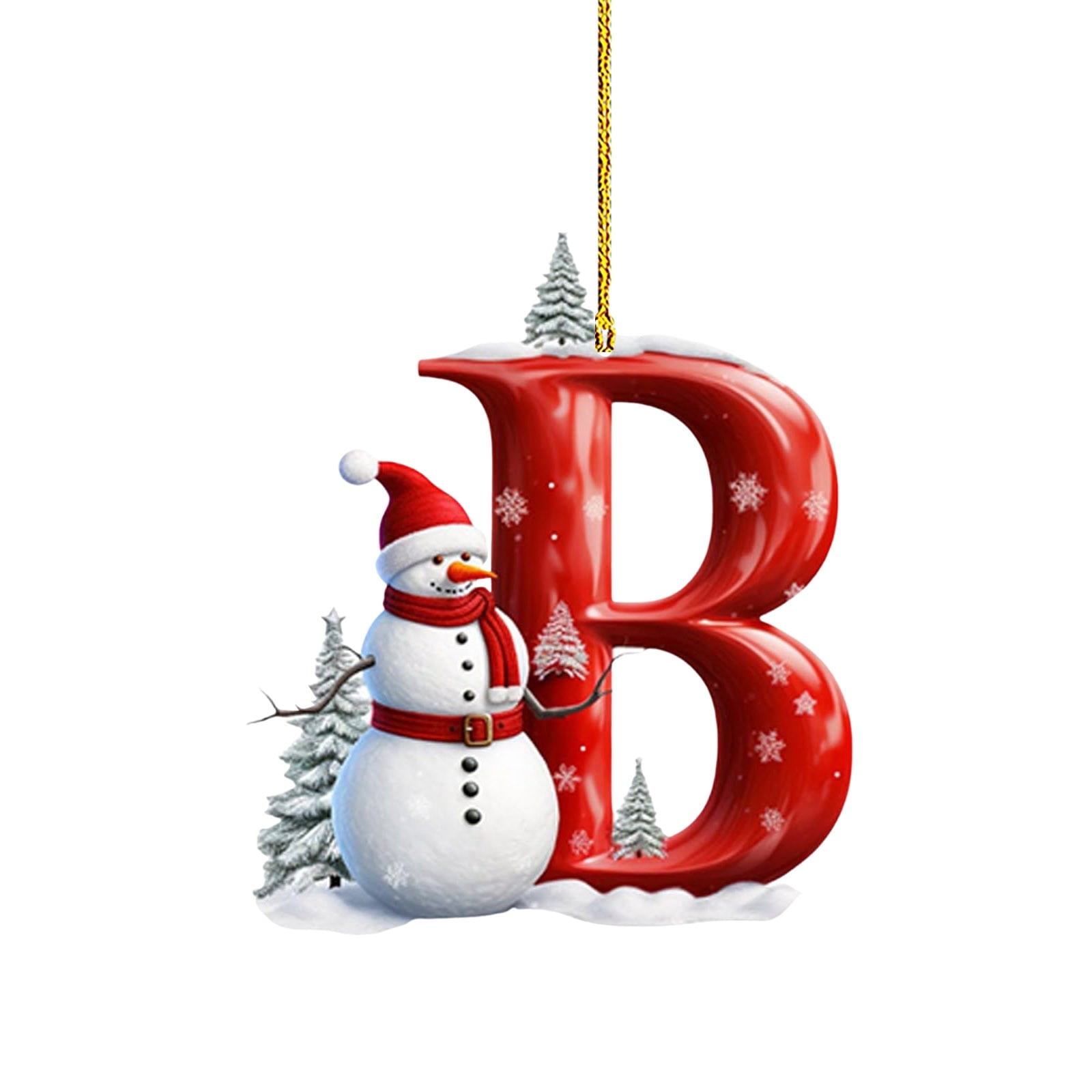 Holiday Hangs Christmas Snowman 26 Letter Alphabet Pendant Ornaments ...