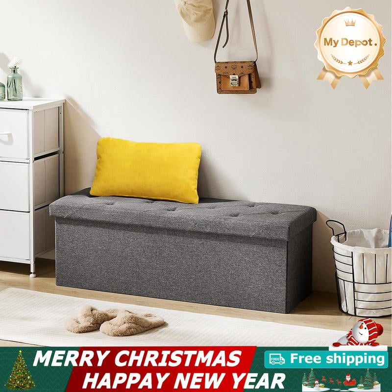 [Holiday Haul] Storage Ottoman Bench, Folding Ottoman Stool, Storage ...