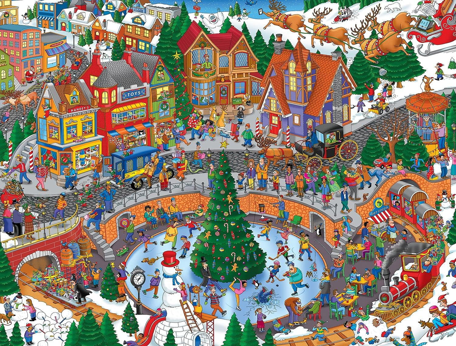 Holiday Havoc Fun Christmas Scene 1000 Piece Jigsaw Puzzle for Adults ...