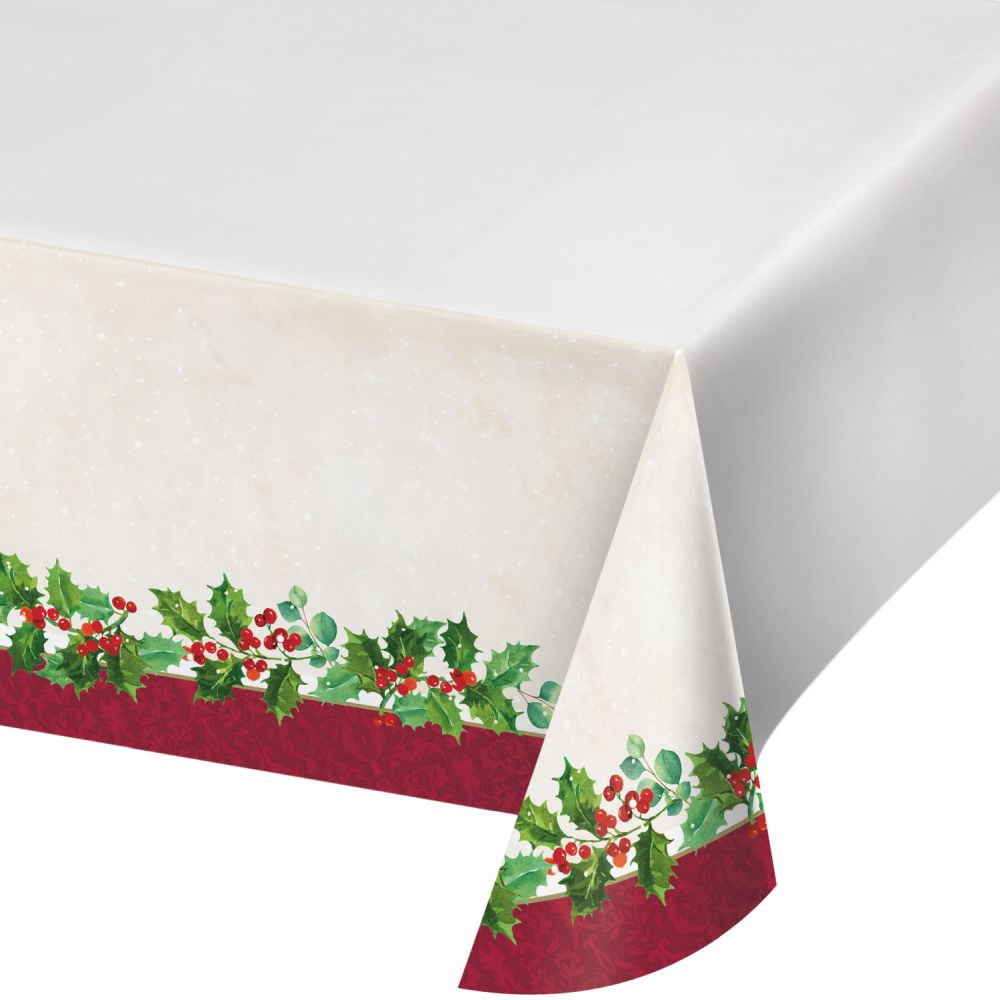 Holiday Holly Paper Tablecloth - Walmart.com