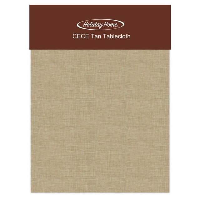 Holiday Home Solid Tan Beige Oblong Tablecloth - 52 in x 70 in ...