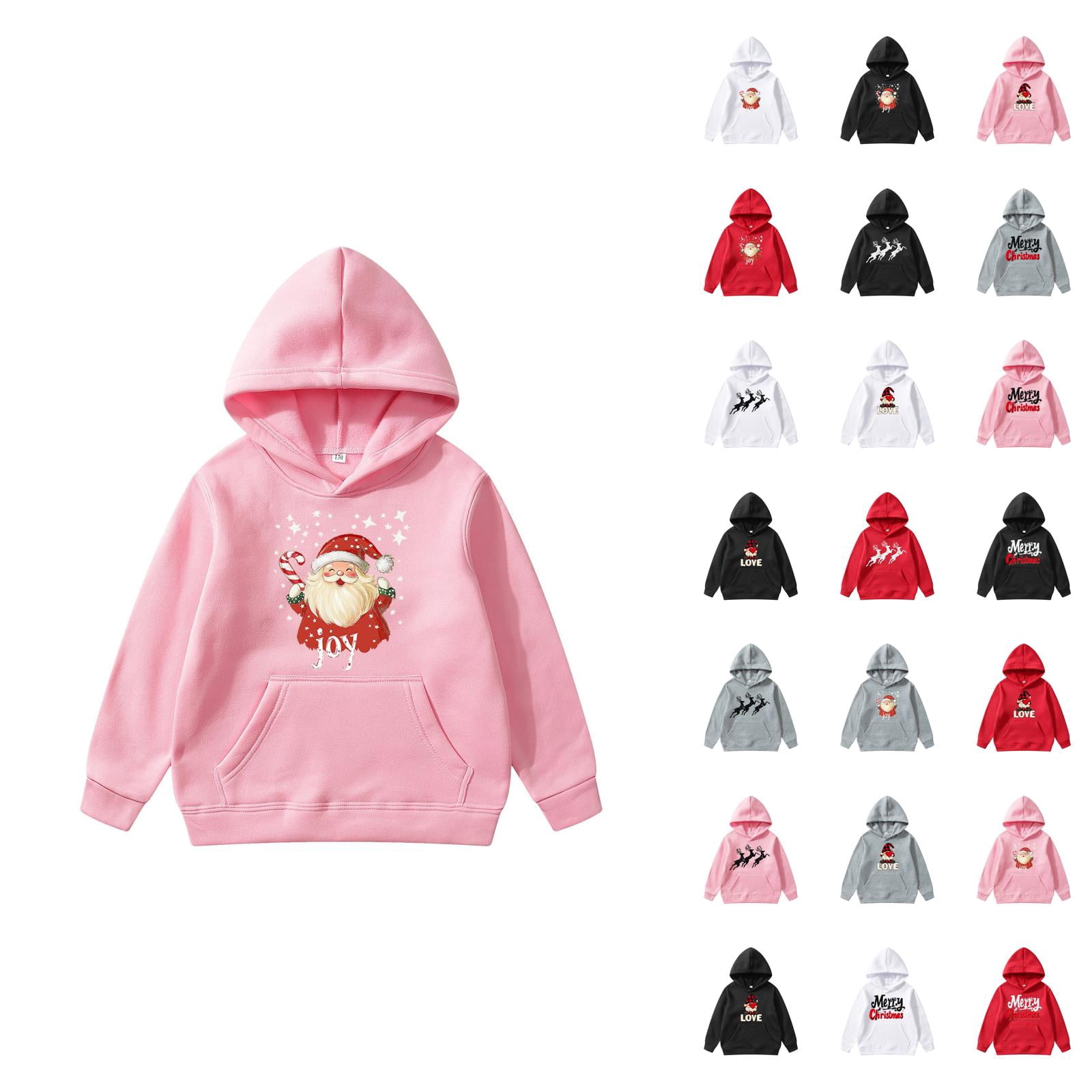 Holiday Hoodies for Kids Long Sleeve Christmas Cute Graphic Hooded ...