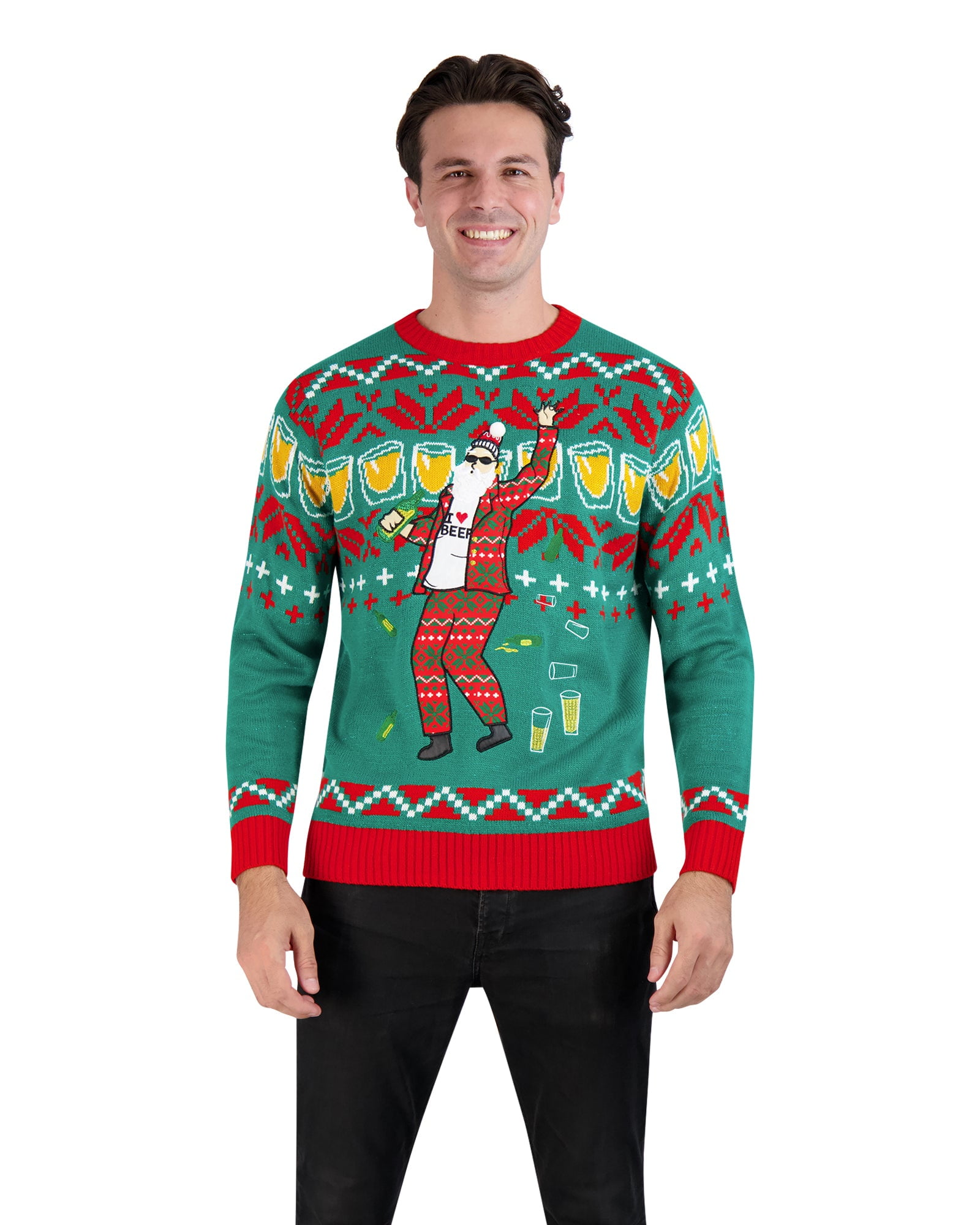 Holiday Hype Men's Festive Ugly Christmas Holiday Party Pull Over ...
