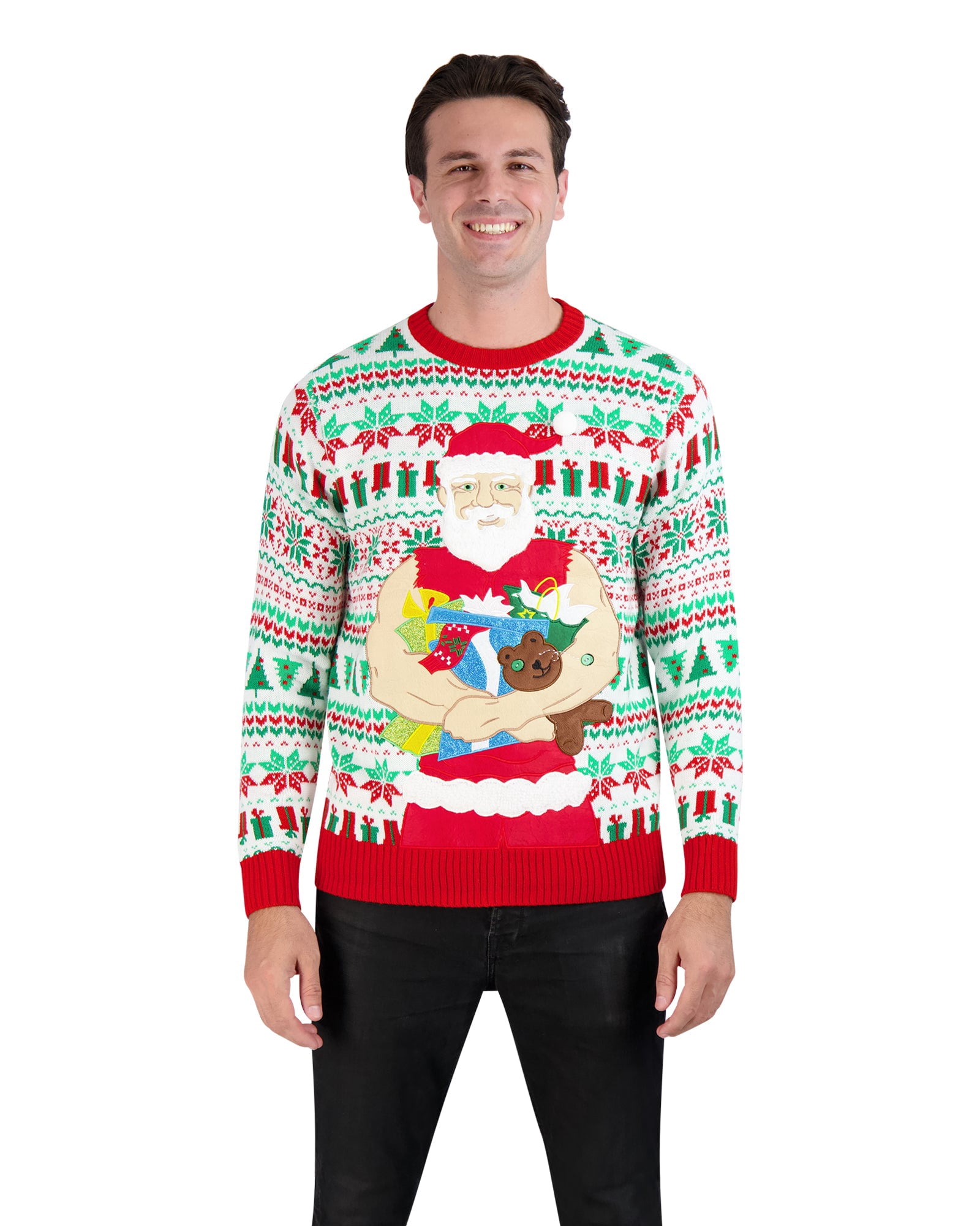 Holiday Hype Men's Festive Ugly Christmas Holiday Party Pull Over ...