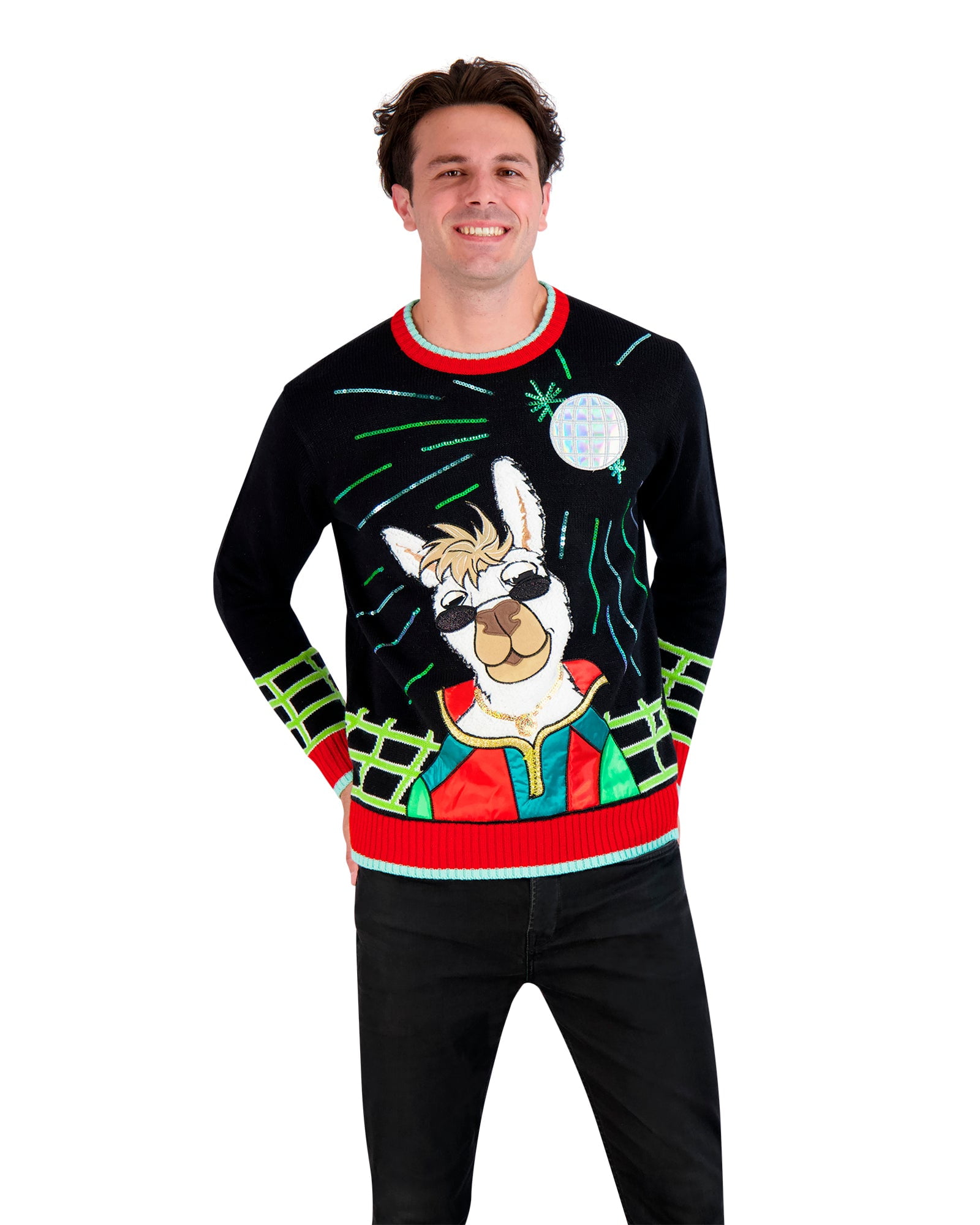 Holiday Hype Men's Festive Ugly Christmas Holiday Party Pull Over ...