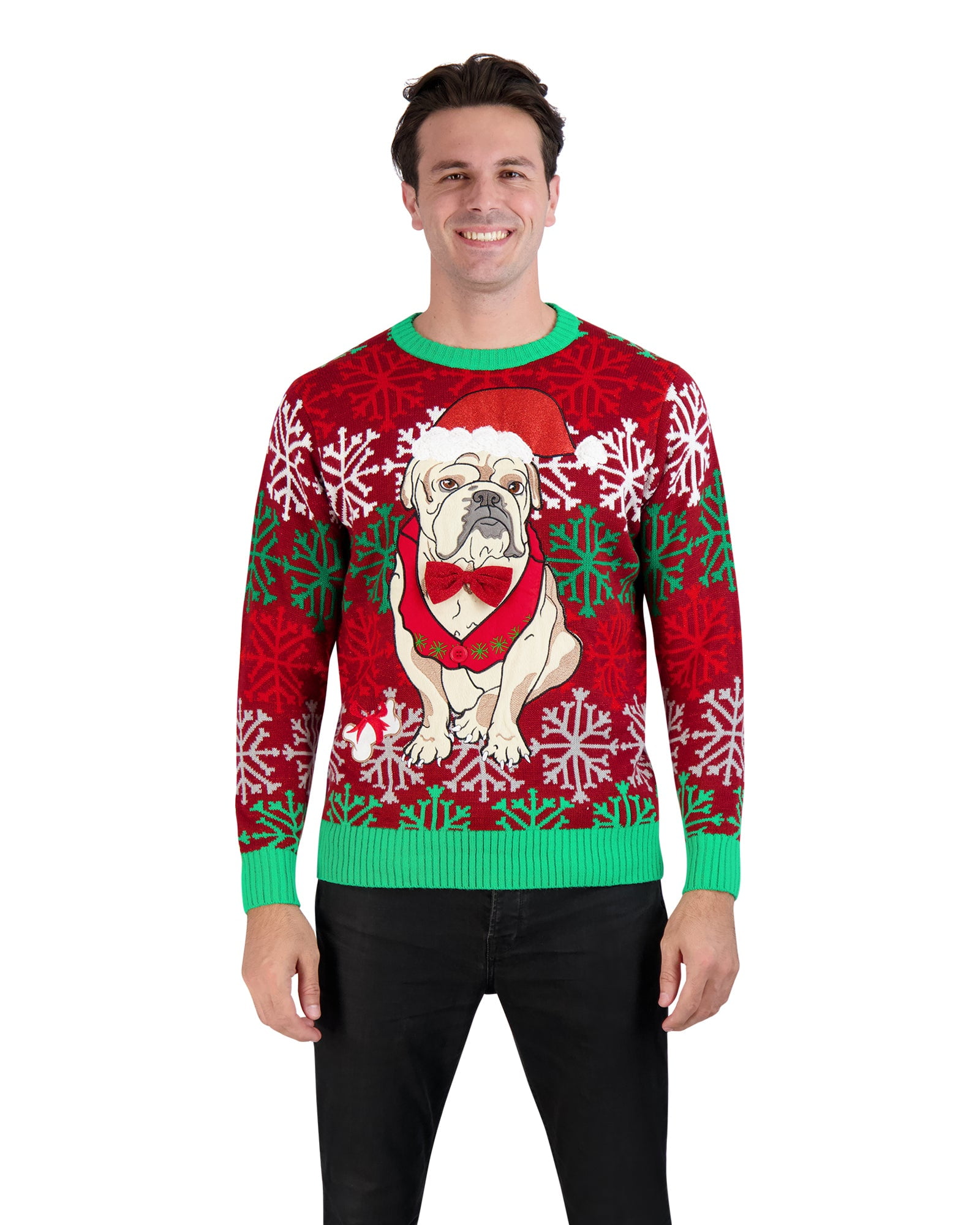 Holiday Hype Men's Festive Ugly Christmas Holiday Party Pull Over ...