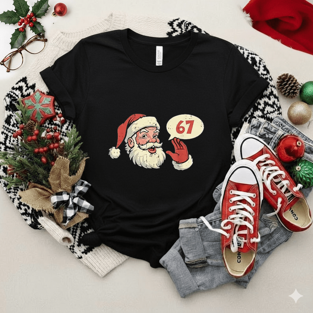Holiday Icon 67 Meme Six Seven Funny Holiday Kids Art Unisex T-Shirt up ...
