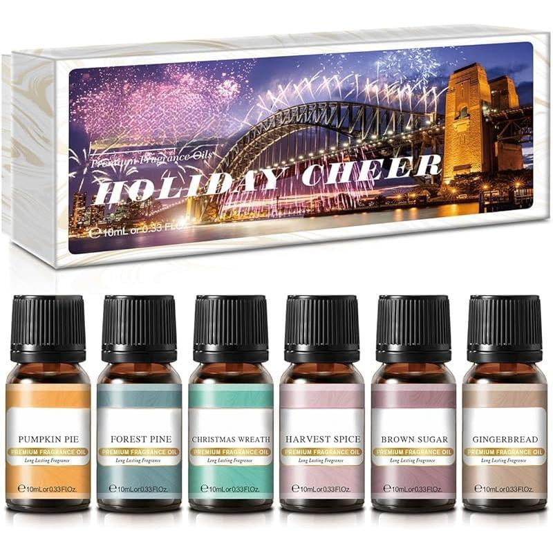 Holiday Island Fragrance Oil Gift Set of 6 Summer Fragrance Essential Oils Set for Humidifier ...