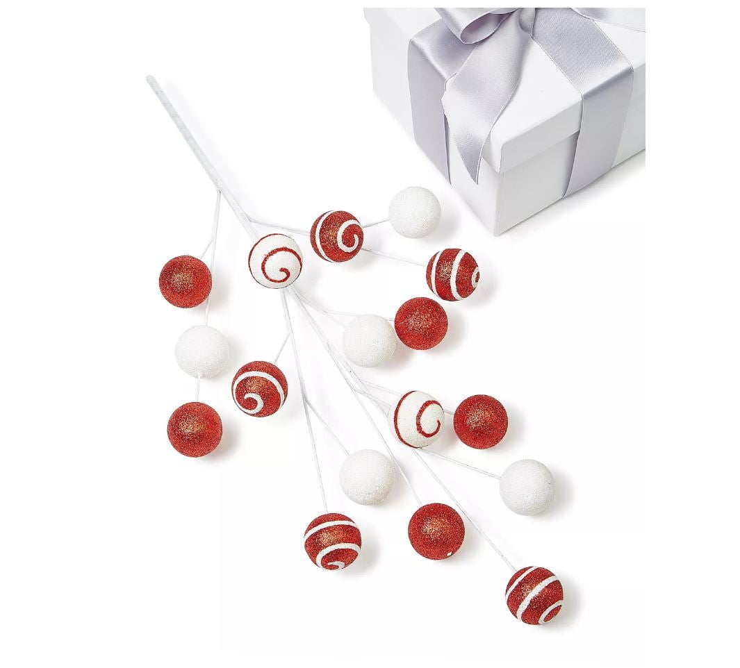 Holiday Lane Christmas Cheer Peppermint Ball Pick - Walmart.com