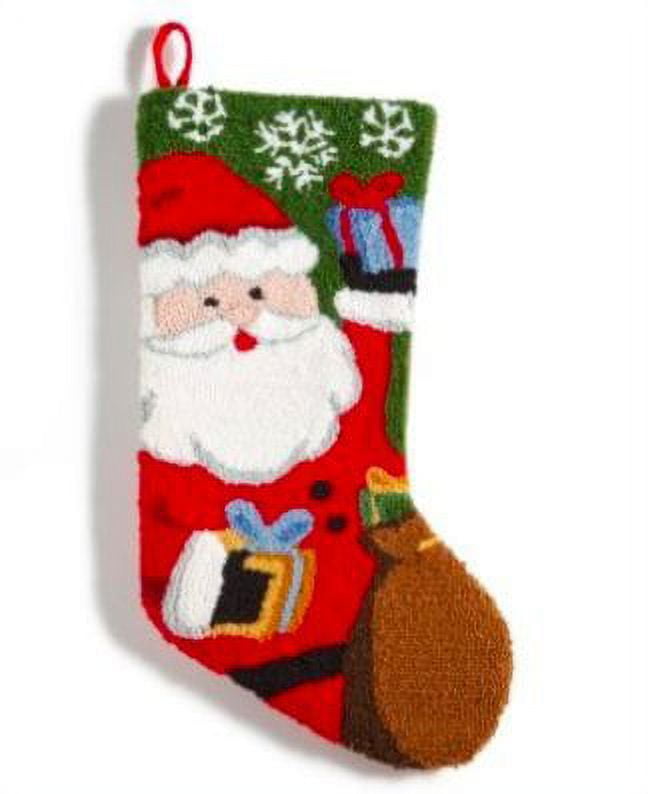 Holiday Lane Colorful Christmas Stockings Varieties, Hooked Santa ...