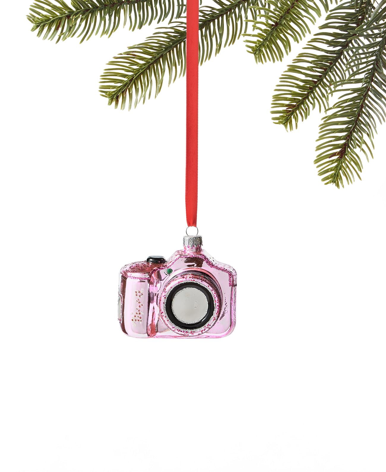 Holiday Lane Fashion Week Pink Glass Camera Ornament - Walmart.com