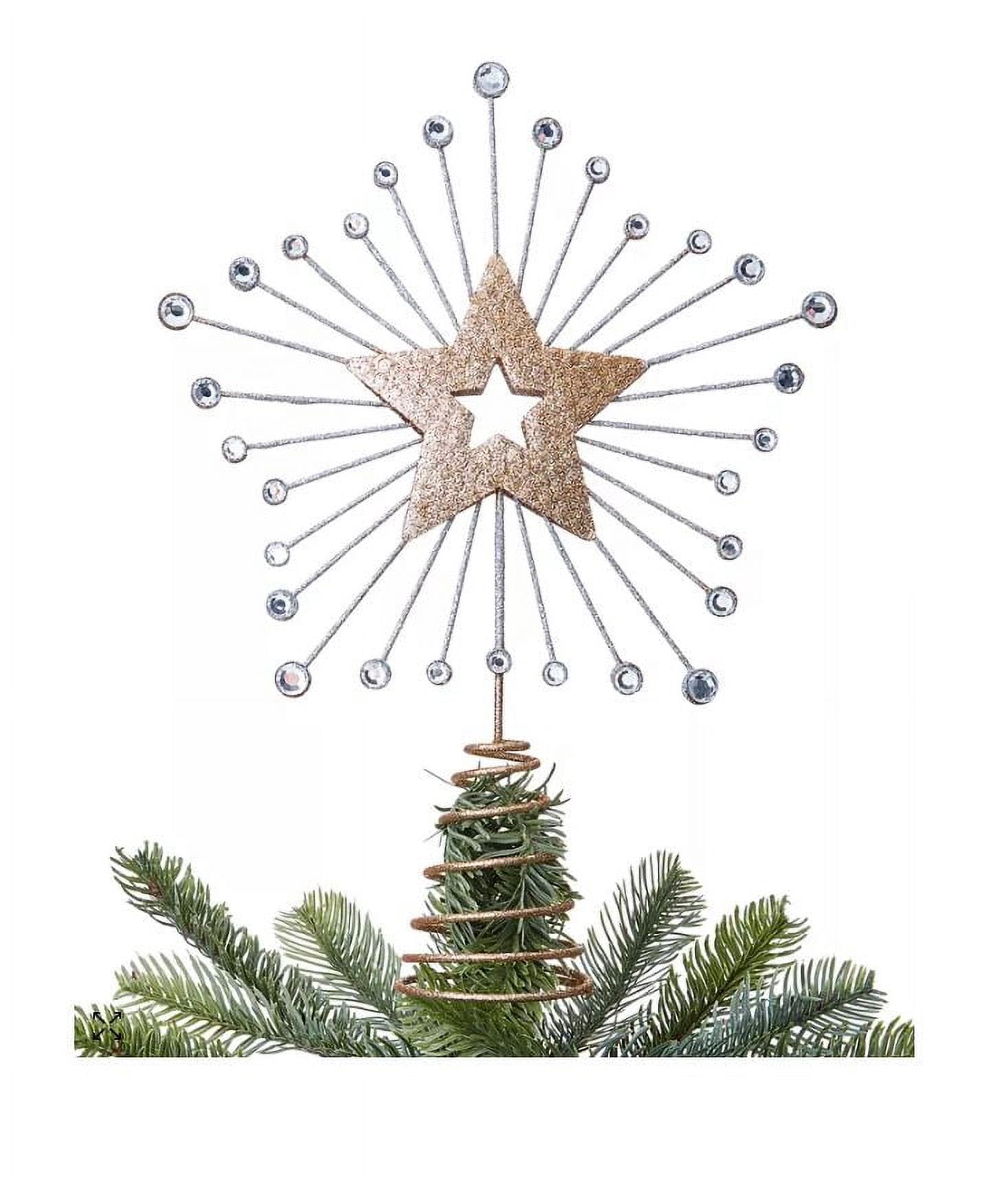Holiday Lane Shimmer and Light Gold-Tone & Silver-Tone Star Tree Topper ...