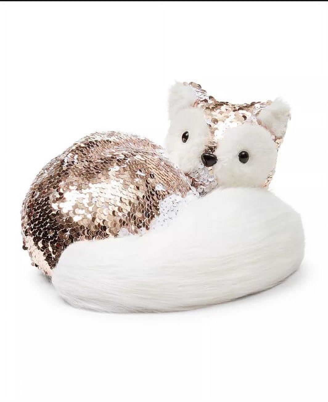 Holiday Lane Shimmer and Light Rose Gold-Tone Sequin Fox Decor ...