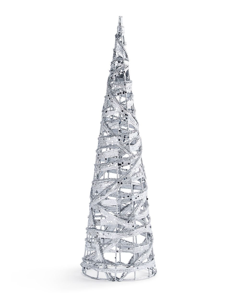 Holiday Lane Shine Bright Silver-Tone Iron Tree Decor - Walmart.com