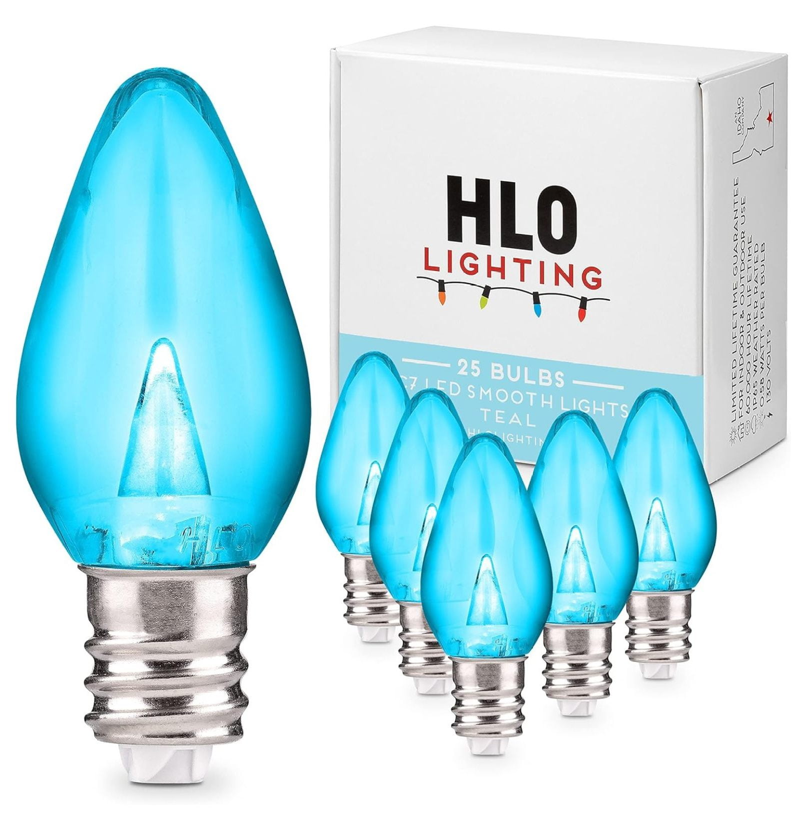 Holiday Lighting Outlet LED Smooth C7 Teal Replacement Christmas Light ...