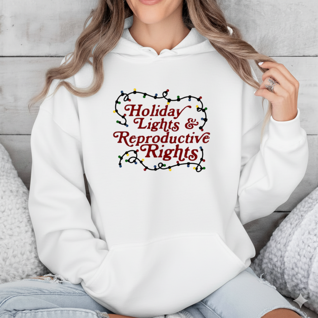 Holiday Lights Bold Message Seasonal Cheer Statement Graphic Hoodie ...