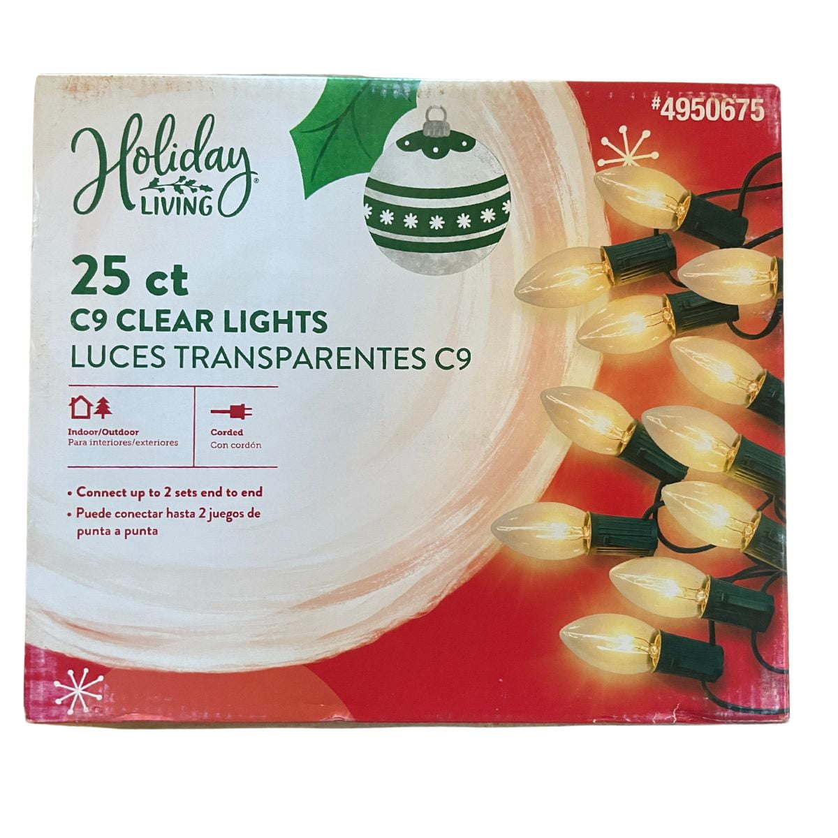 Holiday Living 25 Count Smooth C9 Cool White Light Set - Walmart.com