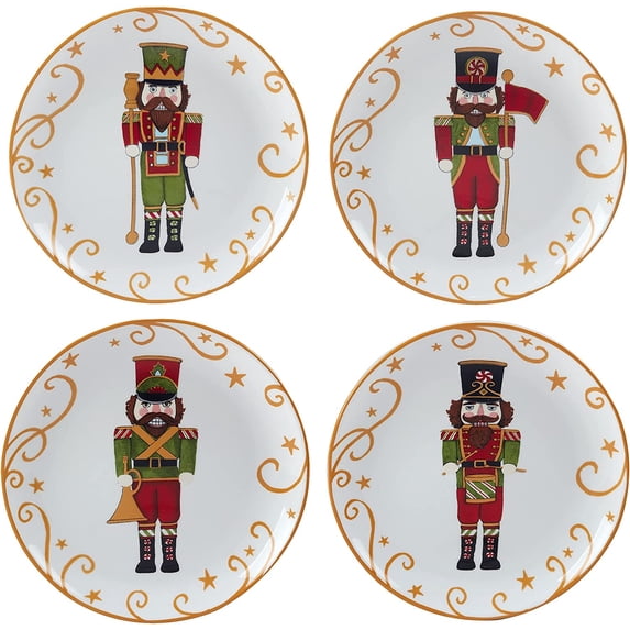 Holiday Magic Nutcracker 9" Dessert/Salad Plates, Multicolor, Medium ...