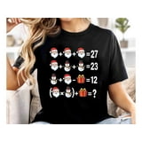 Holiday Math Puzzle Tee, Seasonal Equation Illustration with Clean ...