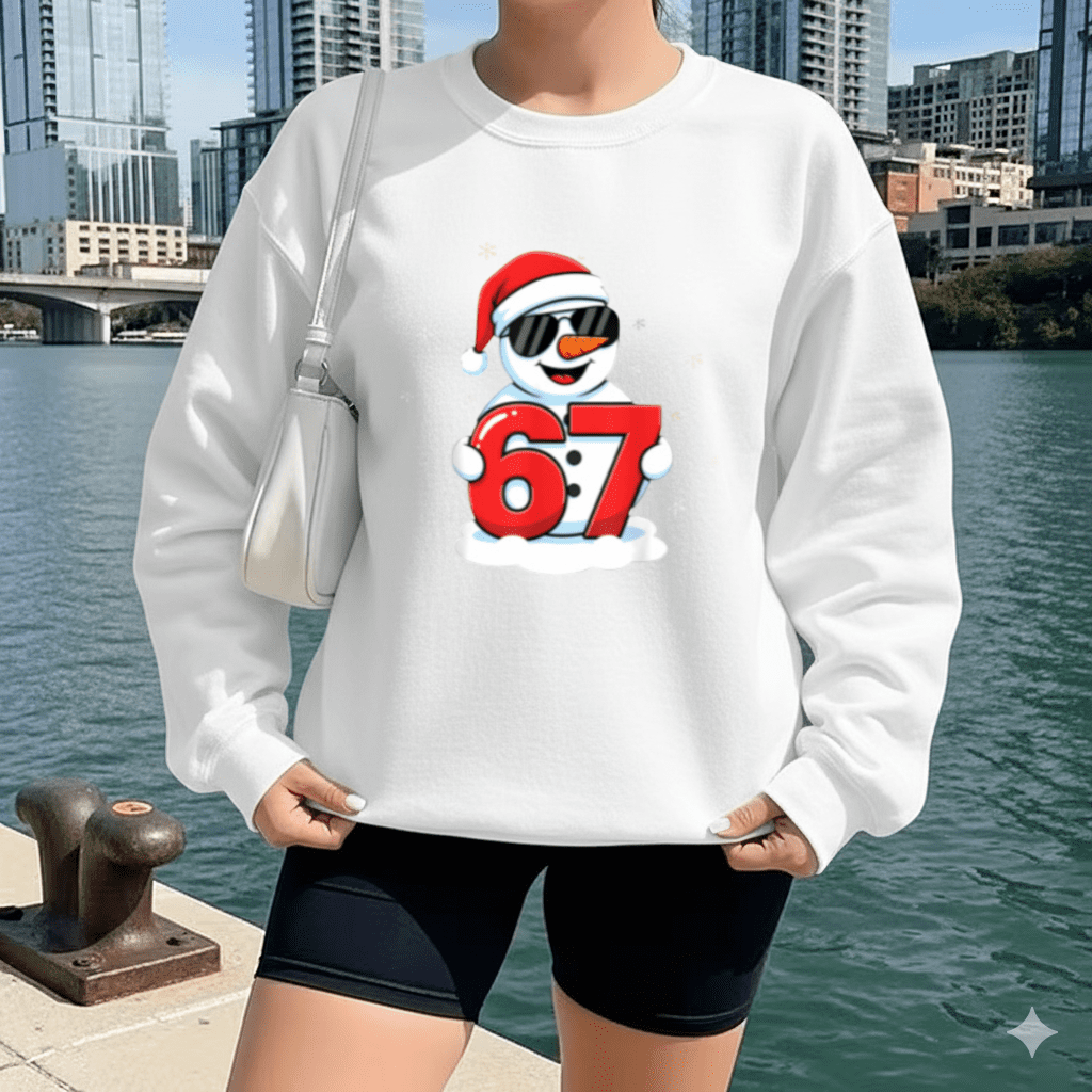 Holiday Meme Snowman 67 Christmas Six Seven Gen Alpha Trend Art Unisex ...
