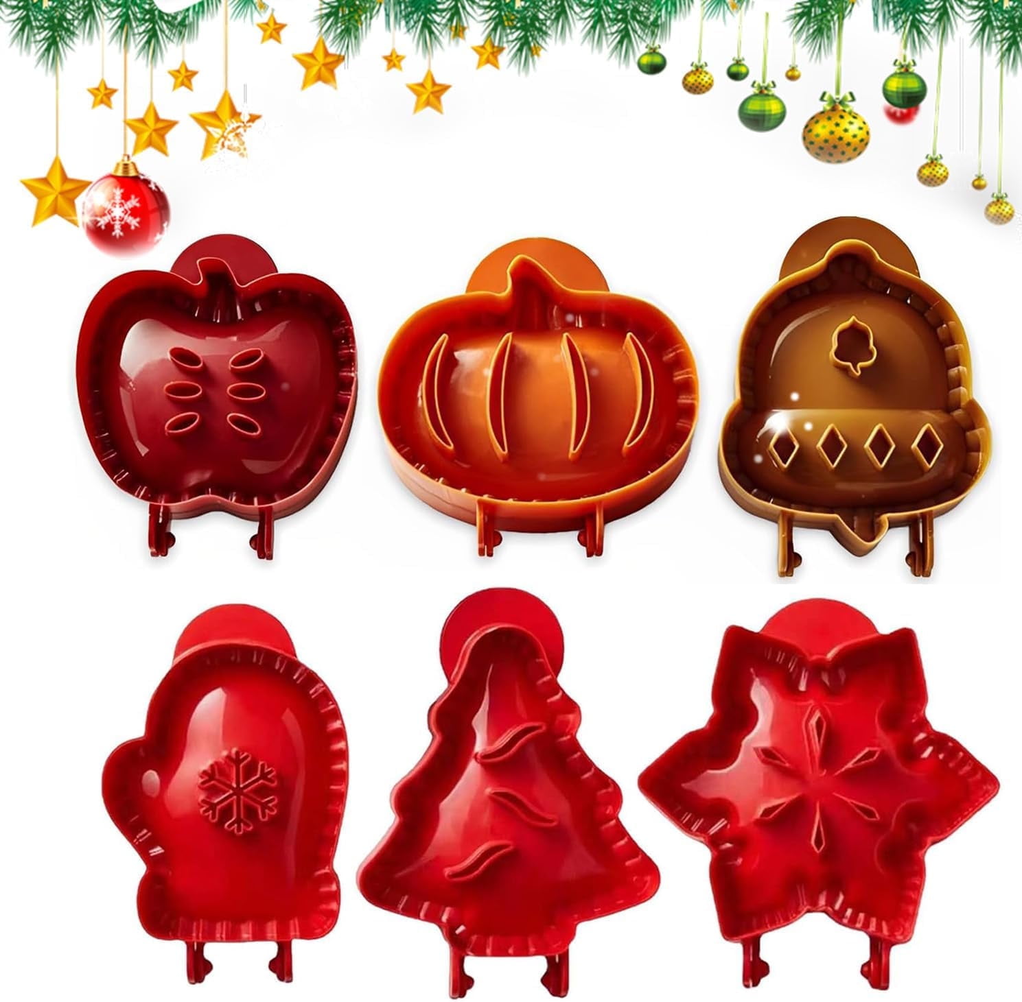 Holiday Mini Pie Mold, 3PCS Mini Pie Molds for Baking, Apples-Pumpkins ...