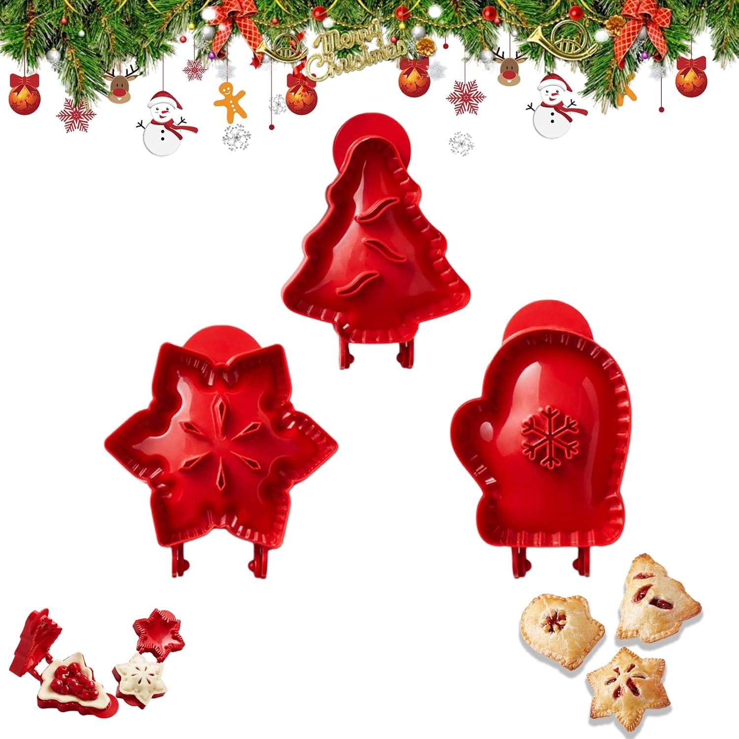 Holiday Mini Pie Mold Set - 3/6 PCS Apple, Pumpkin, and Acorn Shapes ...