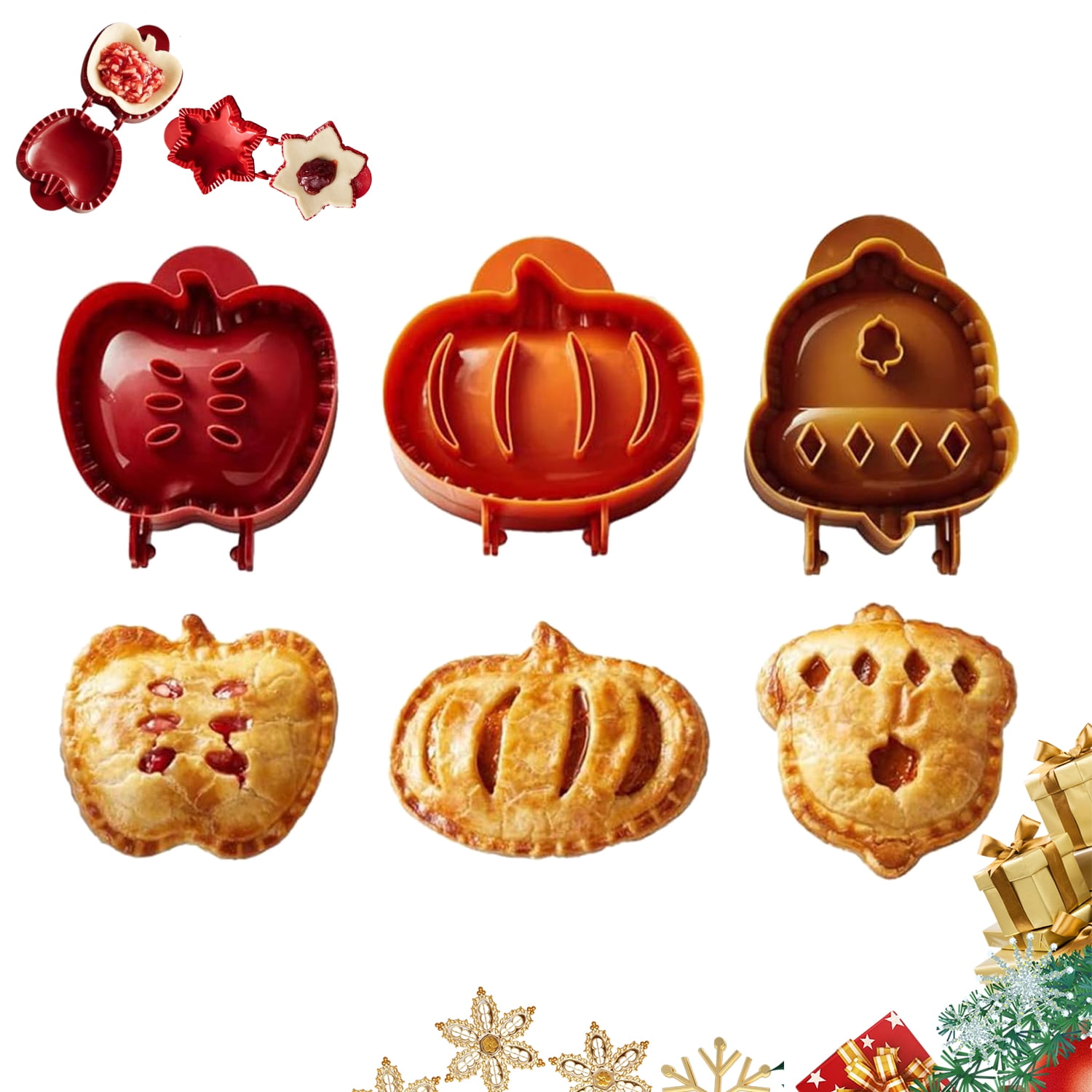 Holiday Mini Pie Molds for Baking, Holiday Mini Hand Pie Mold Set, Cute ...