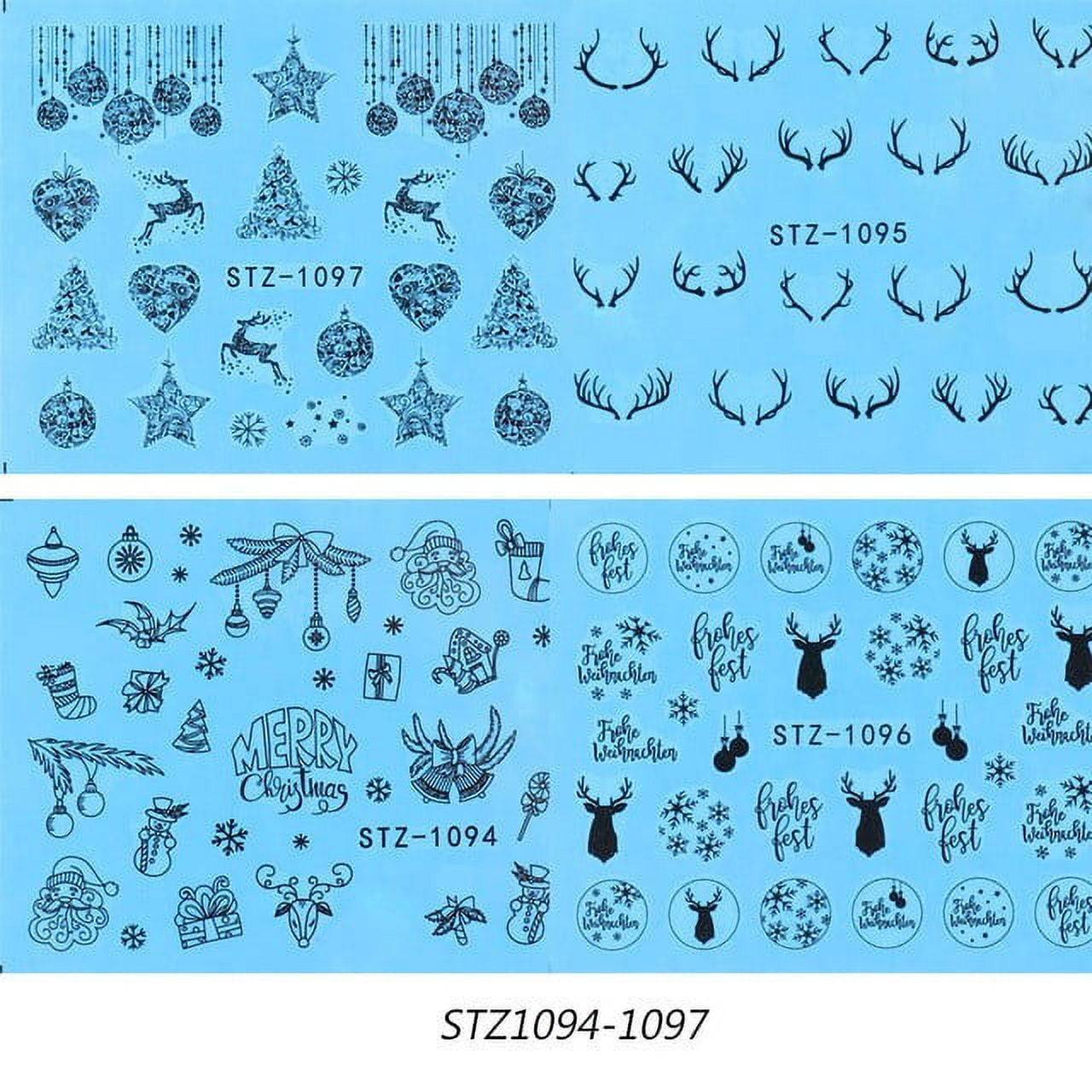 Holiday Nail Decals Nail Enhancement Watermark Sticker Christmas ...