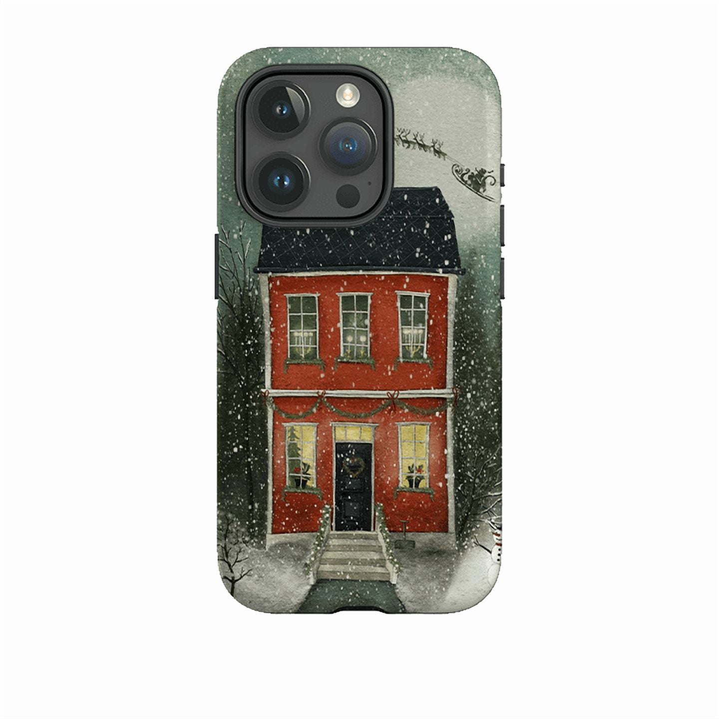 Holiday Night Before Christmas Winter Scene iPhone Case 17 16 15 14 13 ...