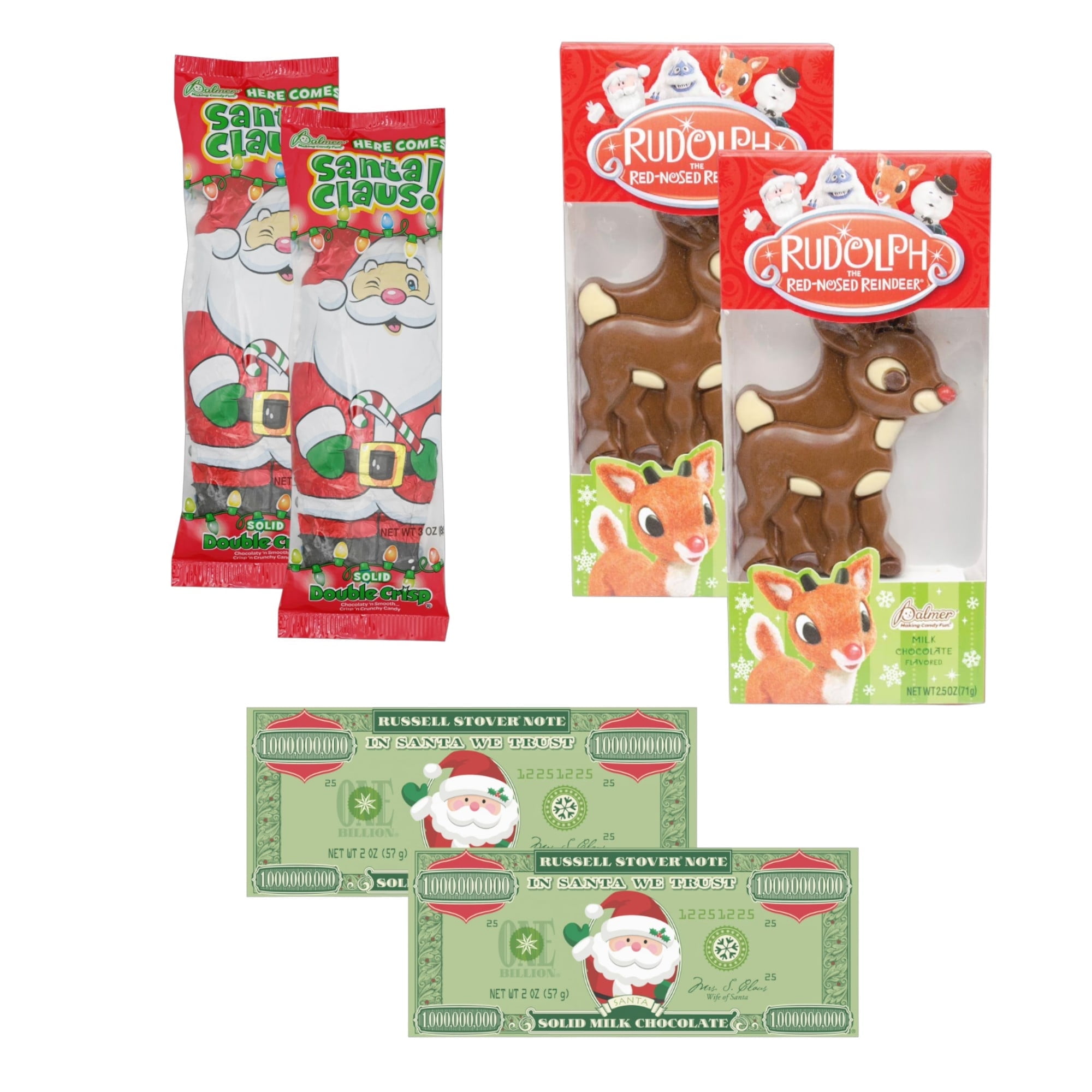 Holiday Novelty Chocolate Bundle 6 Pack – Santa Bars, Rudolph Figures ...