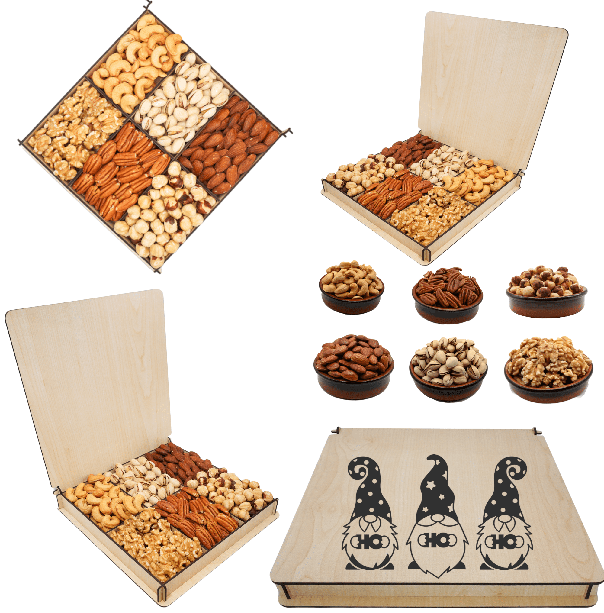 Holiday Nuts Basket, Christmas Gift, Assortment Gourmet Nuts - Assorted ...