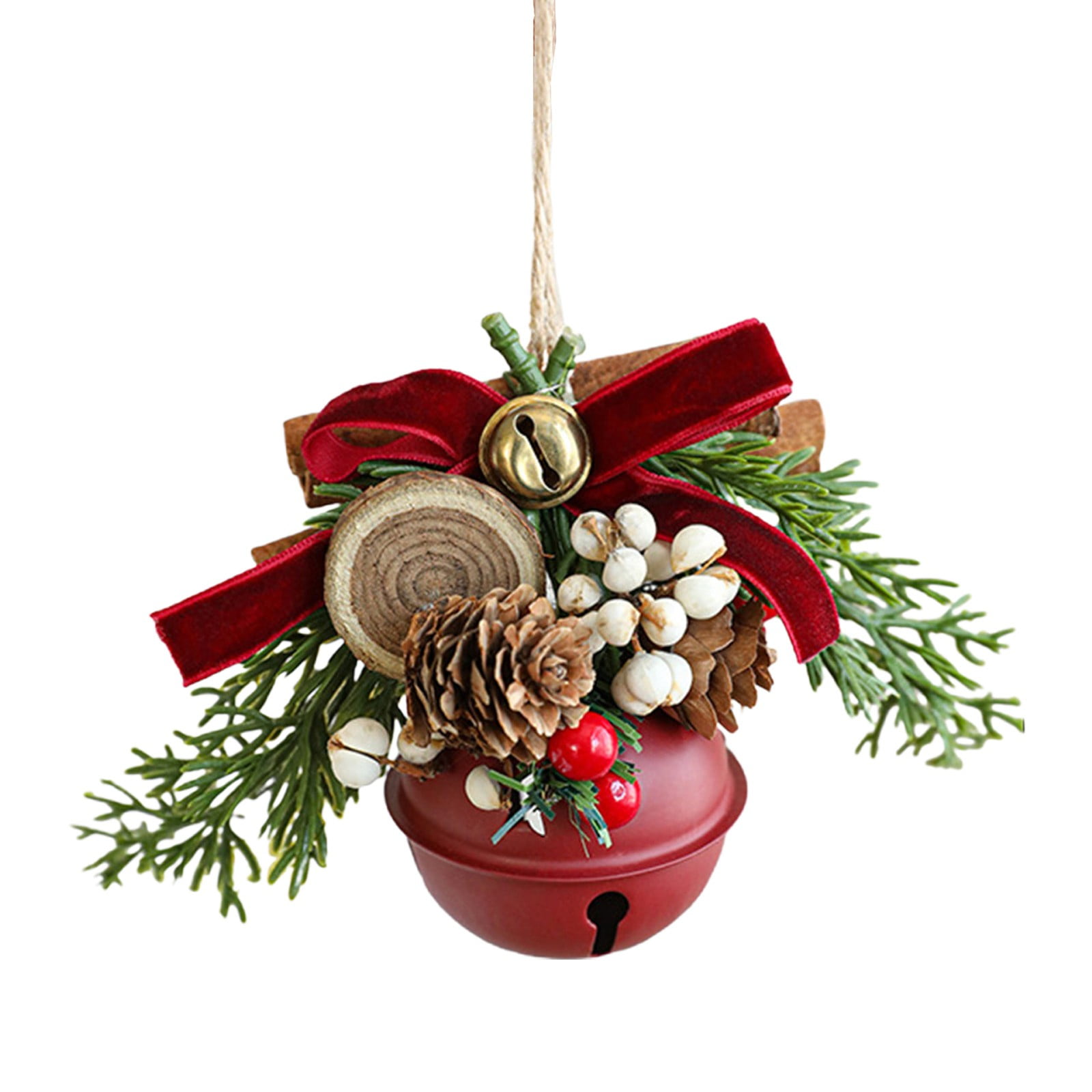ZLBDYG Holiday Ornament Decor Set with Bells, Bows & Artificial ...