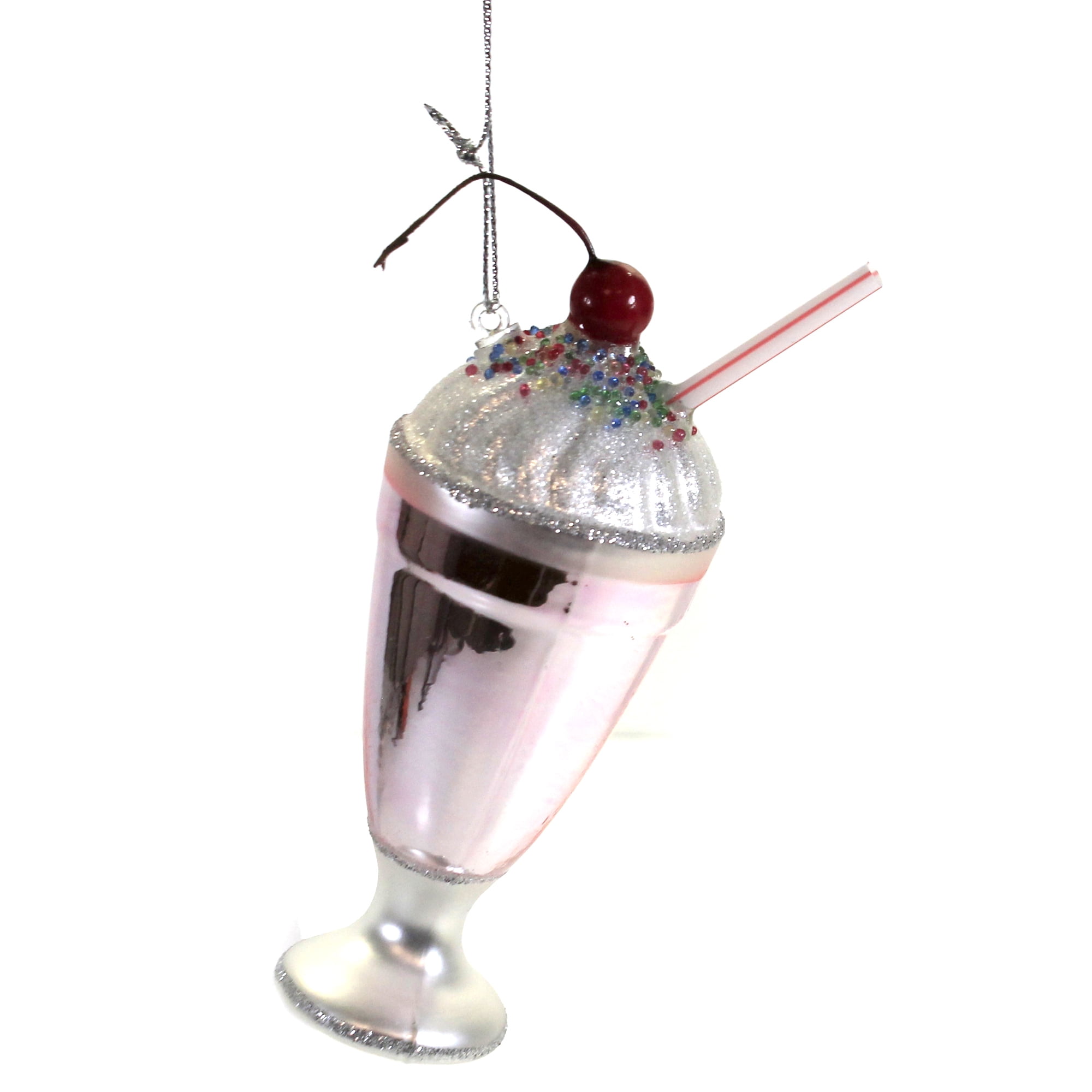 Holiday Ornament Tall Milkshake Glass Malt 1950S Ice Cream Palor Go2891 ...