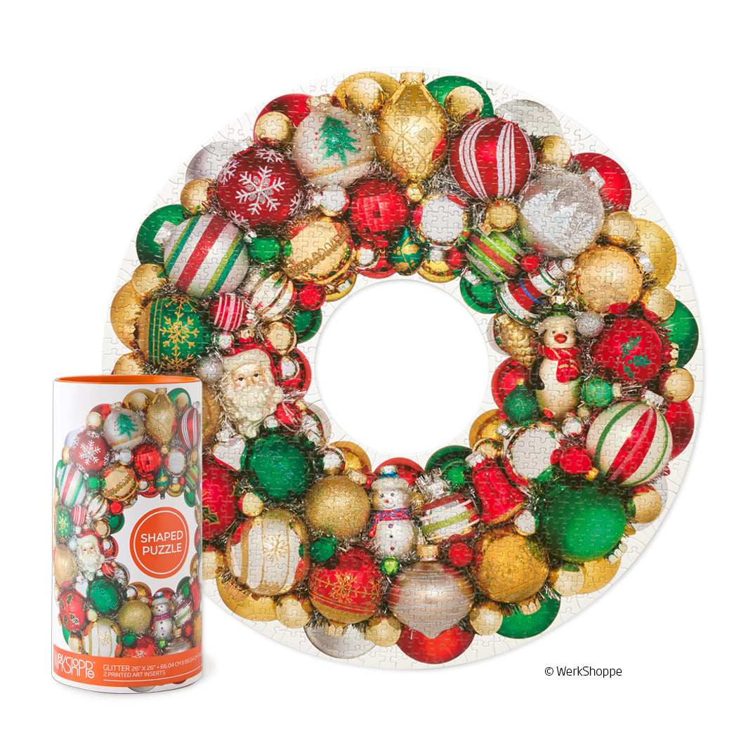 Holiday Ornament Wreath 1000 Piece Puzzle - Walmart.com