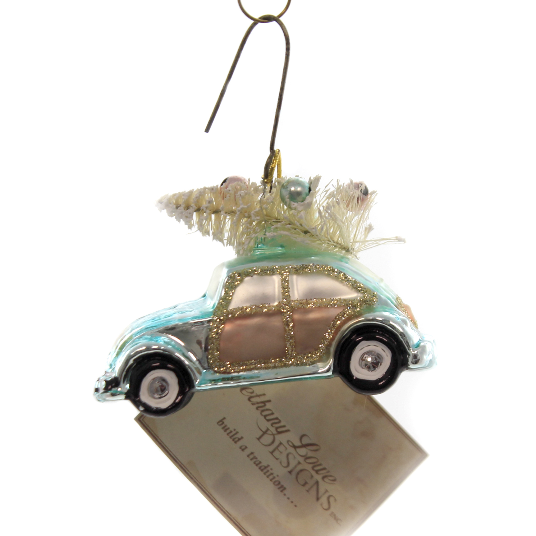 Holiday Ornaments Beep Beep Bug Vehicle Glass Rooftop Tree Sn7538 Blue ...