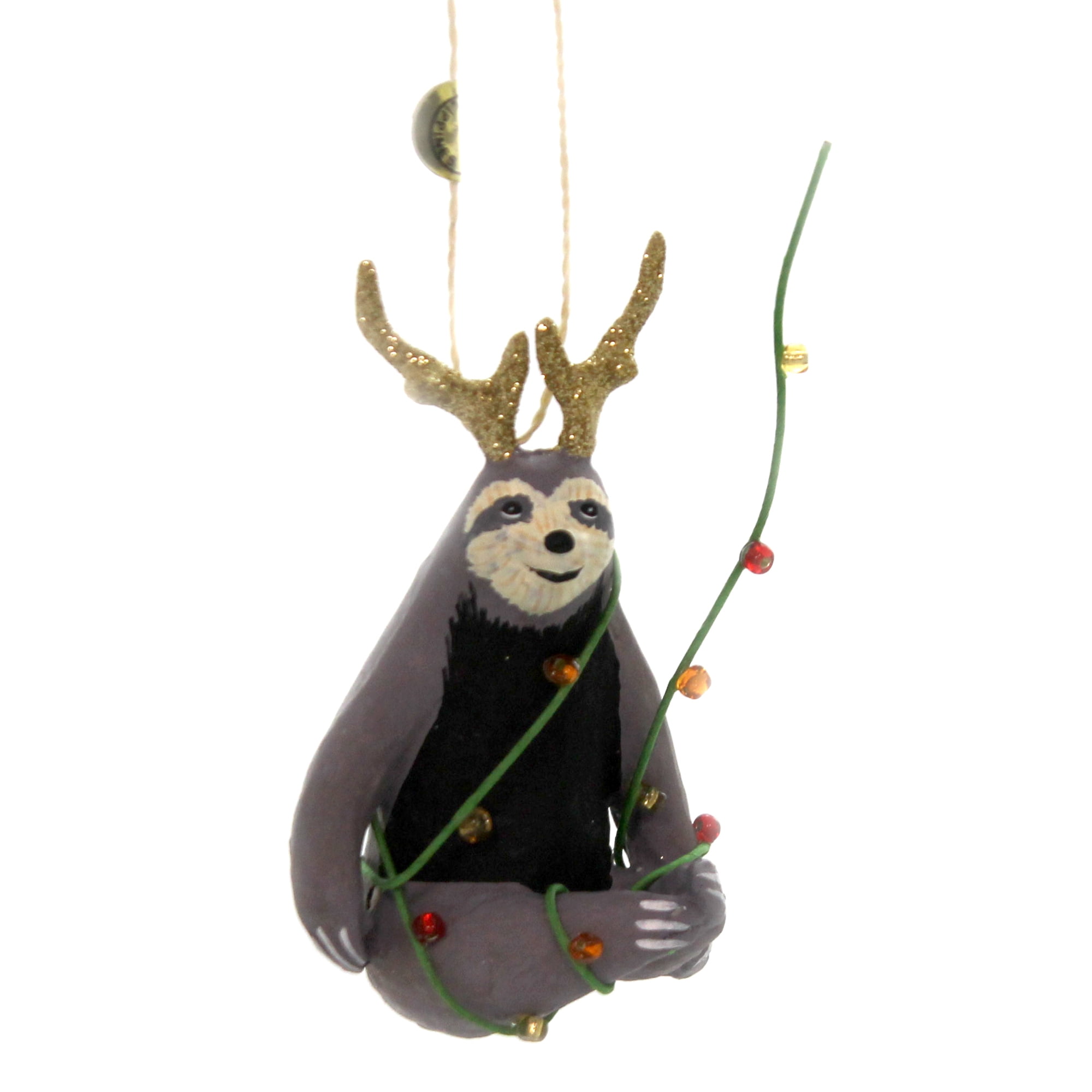 Holiday Ornaments Merry Sloth Paper Mache Christmas Lights Bear Po3134 ...