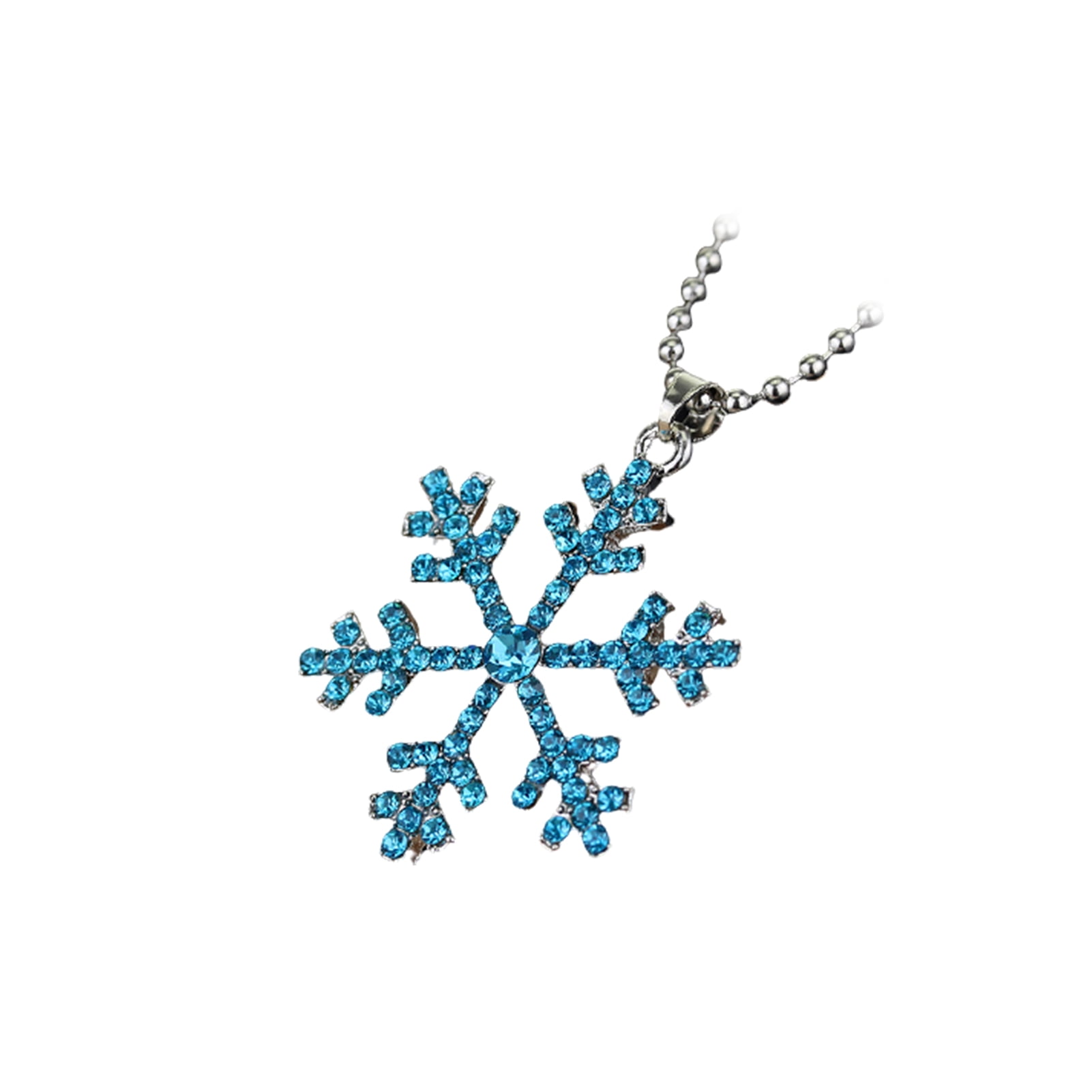 Holiday Party Frozen Winter Crystal White Blue Snowflake Pendant ...