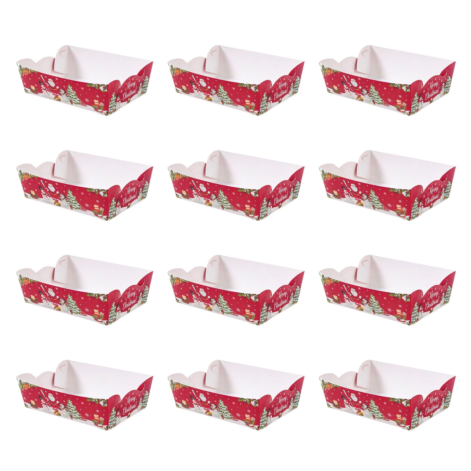 Holiday Party Paper Snacks Trays Christmas Themed Boxes Disposables ...