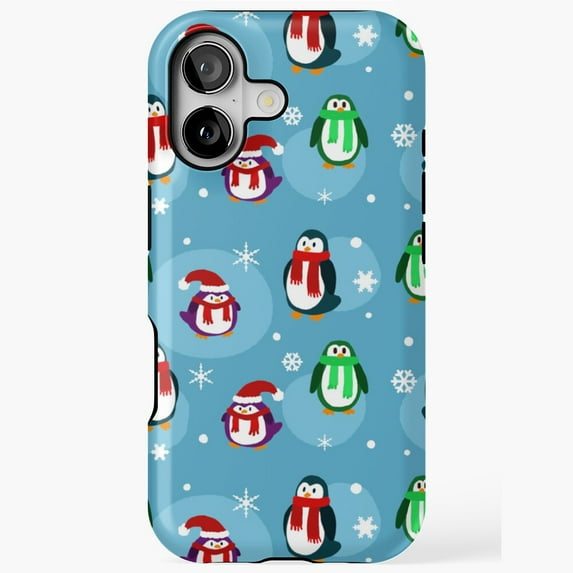 Holiday Penguin Winter Pattern Cute Phone Case with iPhone 17 to 11 Pro ...