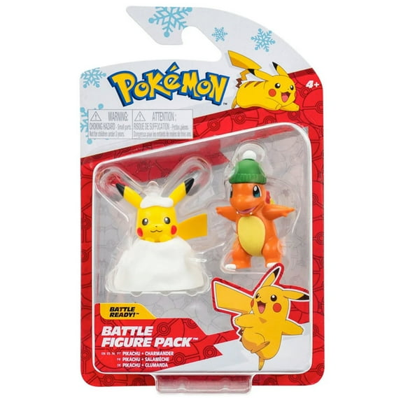 Holiday Pikachu and Charmander Pokemon Battle Figure 2" - Walmart.com