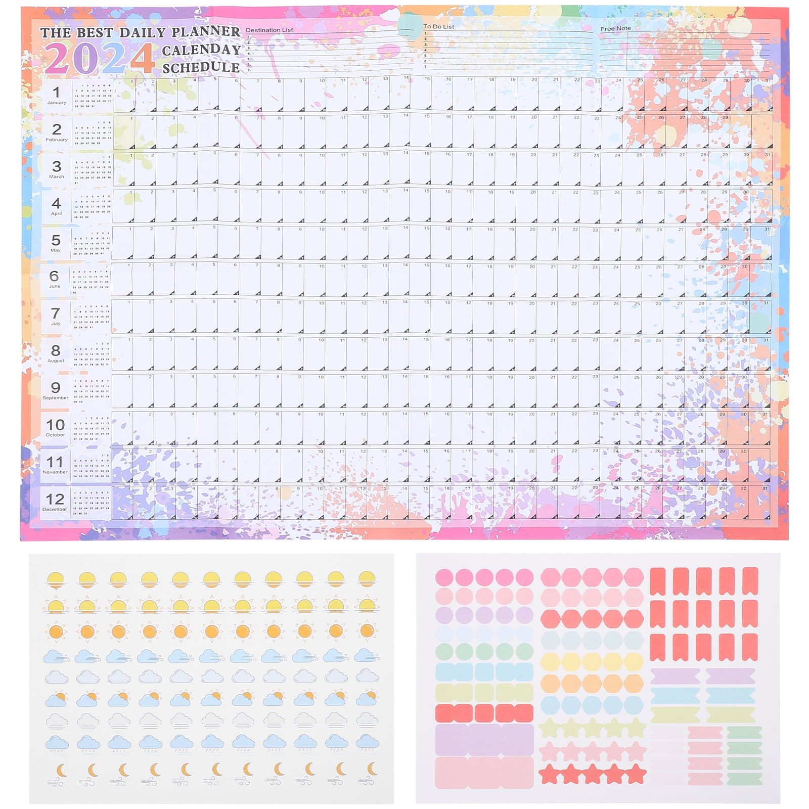 Holiday Planner Calendar Wall Calendar 73.00X52.00X0.10CM Colorful ...