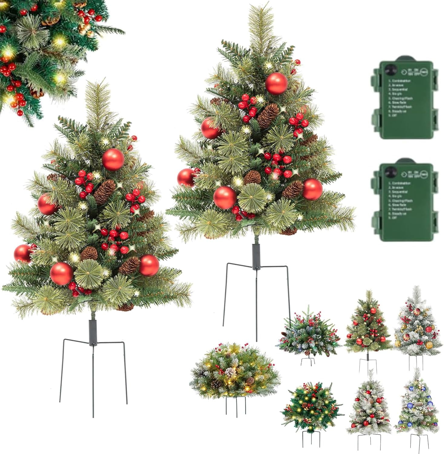 Holiday Planter Filler, Holiday Planters, Faux Holiday Planter, Holiday ...