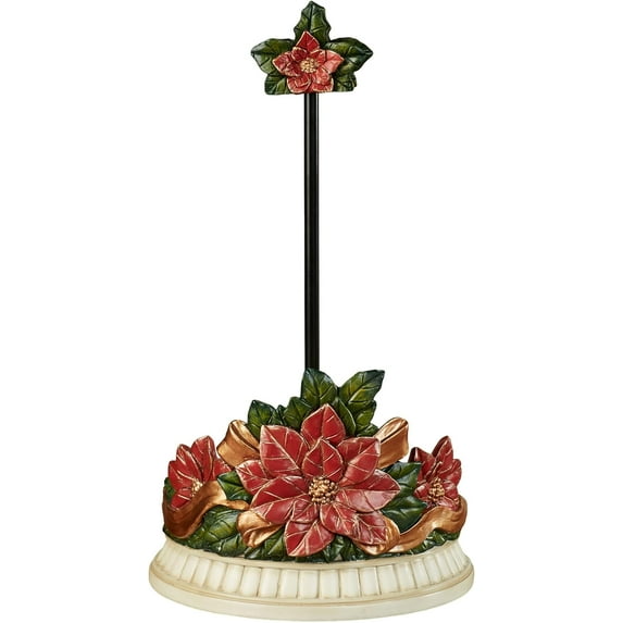 Holiday Poinsettia Paper Towel Holder, Handpainted Christmas Themed ...
