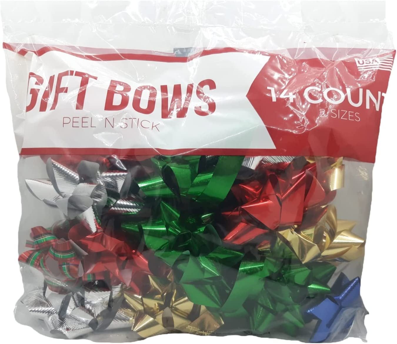 Holiday Premium Holographic Peel N Stick, Gift Wrapping Christmas Bows ...